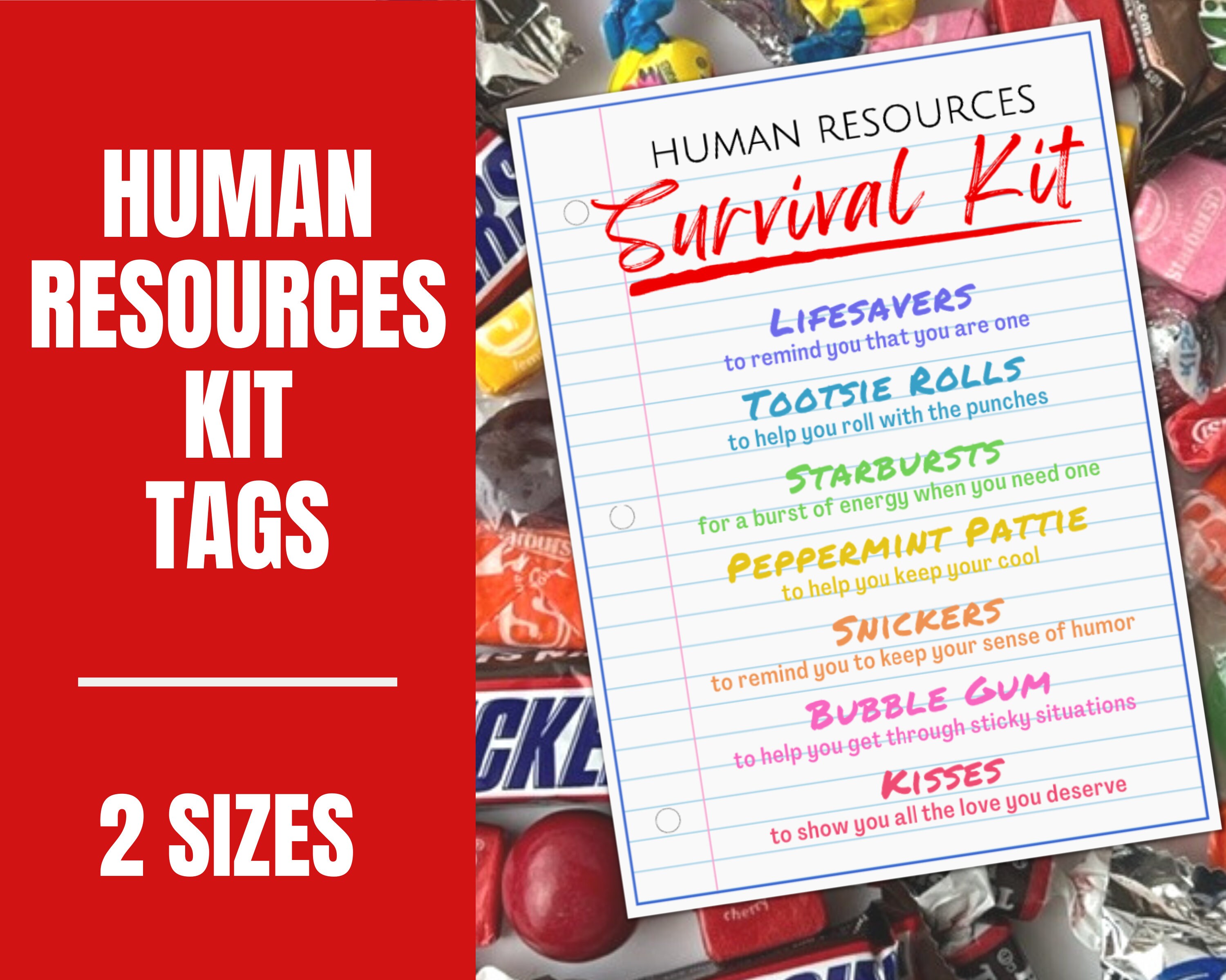 Human Resources Survival Kit Gift Tags HR Appreciation Thank - Etsy