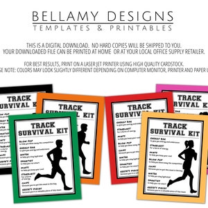 Editable Track Survival Kit Tags, Boys & Girls Track Meet Treat Tags ...