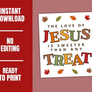 Fall Themed Christian Treat Bag Tag, Religious Autumn Goodie Bag Party ...