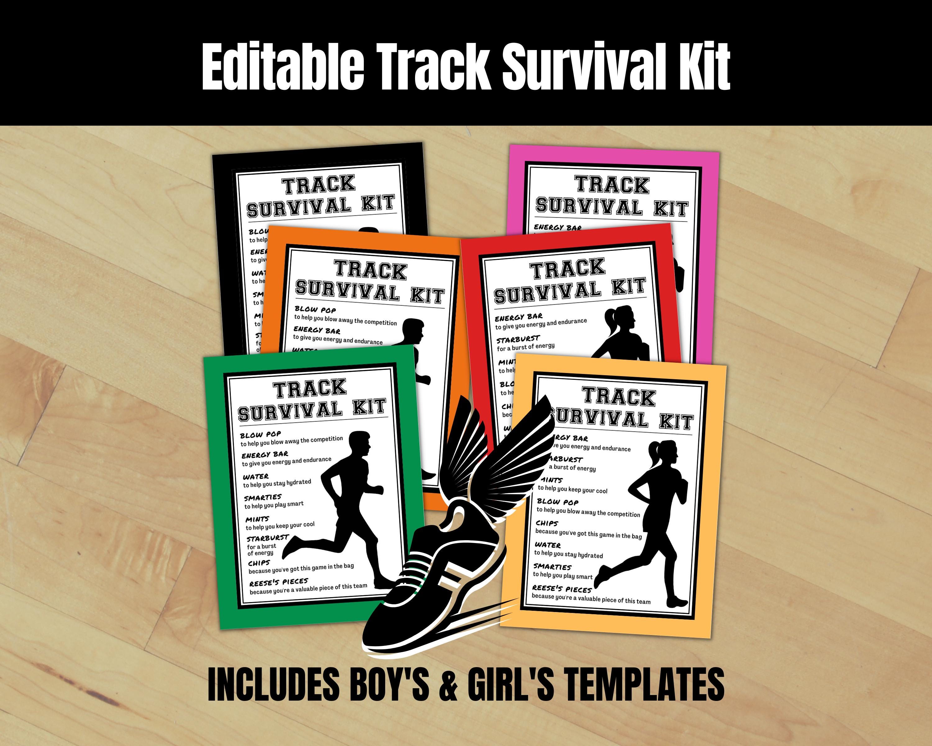 Track Survival Kit Gift Tags, Boys & Girls Track Meet Treat Tags ...