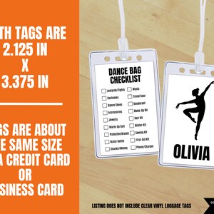 Editable Dance Bag Tag Insert, Custom Dance Equipment Gear Checklist ...