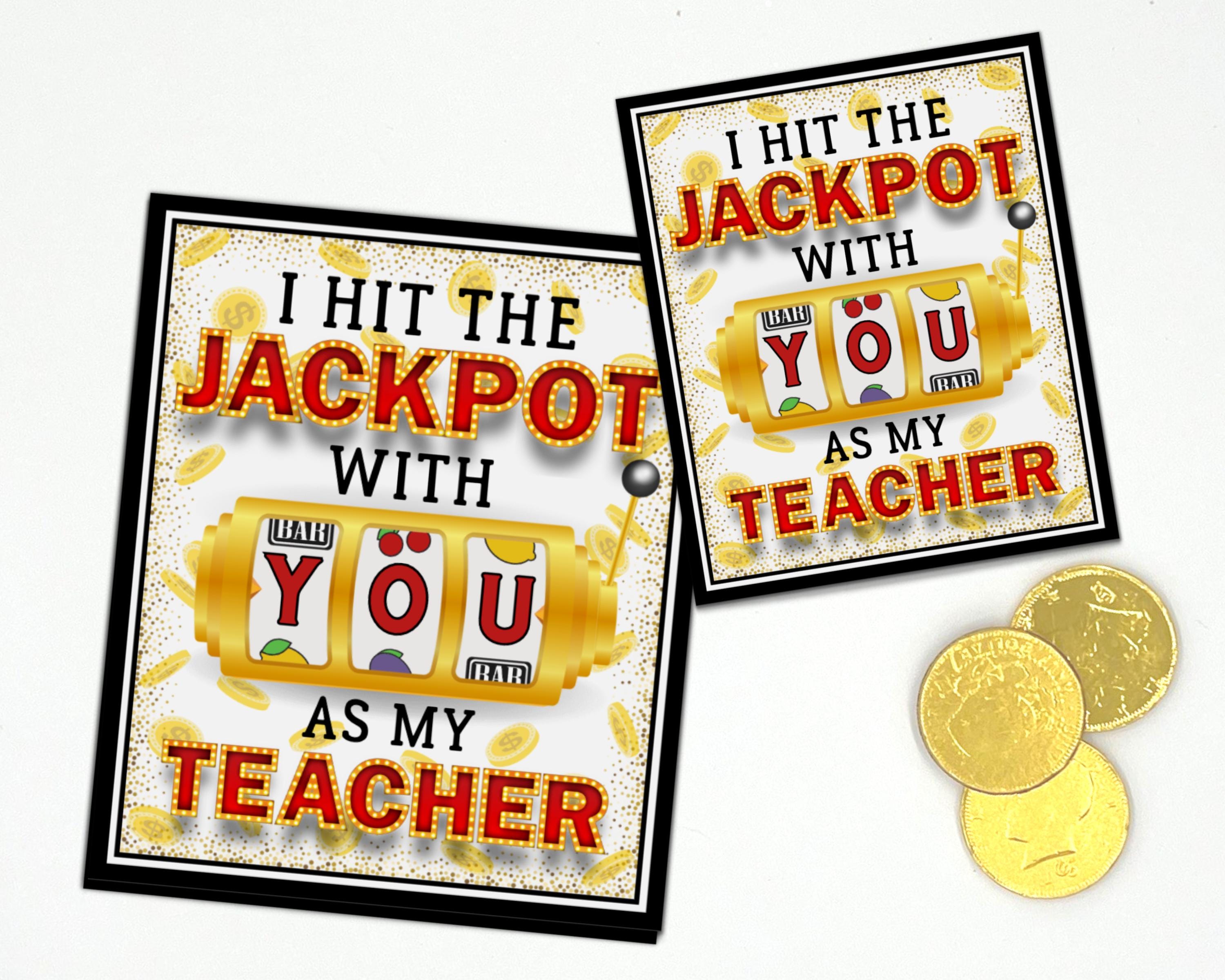 Teacher Appreciation Gift Tags, Jackpot Lottery Tag, Hit the Jackpot ...