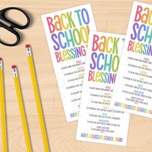 Back to School Blessing Kit Gift Tags, First Day of School Bag Tag for ...
