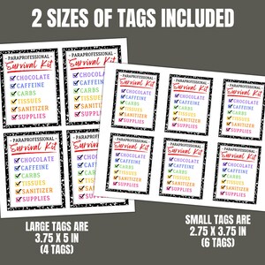 Paraprofessional Survival Kit Gift Tags, Para Educator Appreciation ...