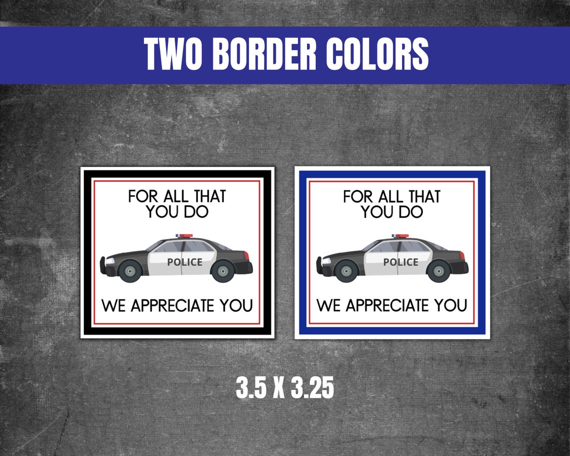 Police Officer Appreciation Gift Tags, Policeman First Responder ...