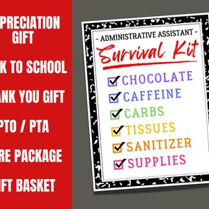 Administrative Assistant Survival Kit Gift Tags, Administrative ...
