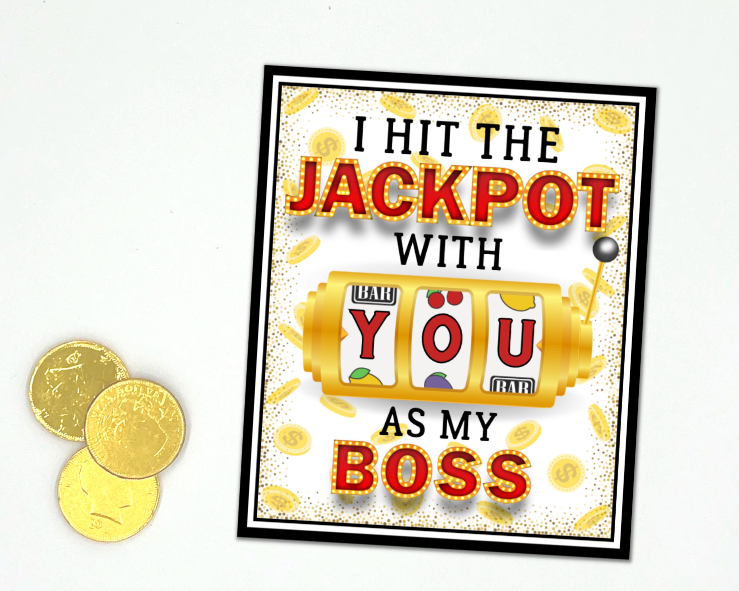 Hit the Jackpot Boss Appreciation Gift Tags, Jackpot Lottery Tag ...