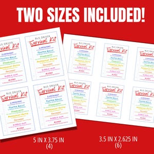 Bus Driver Survival Kit Gift Tags, Transportation Department ...