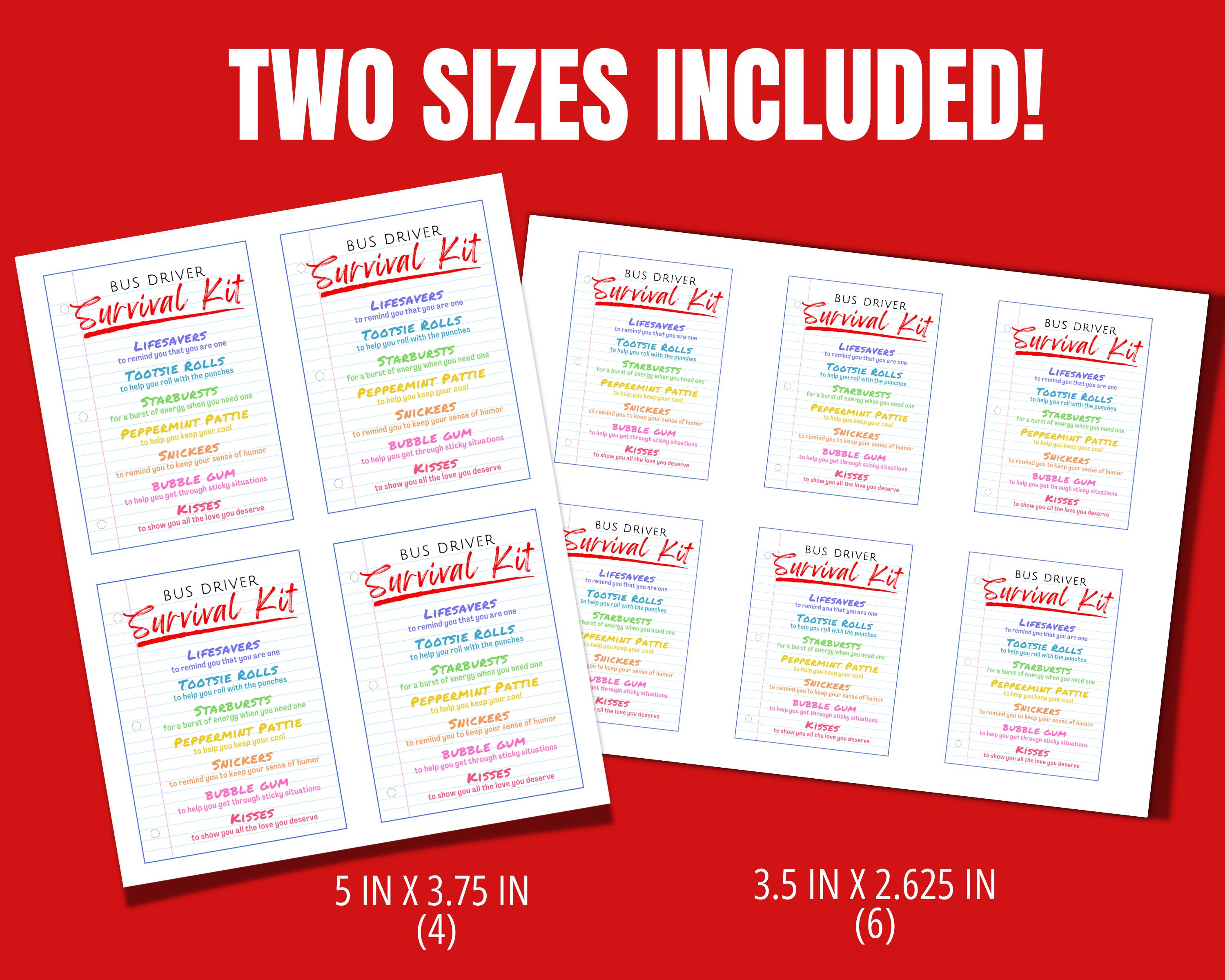 Bus Driver Survival Kit Gift Tags, Transportation Department ...