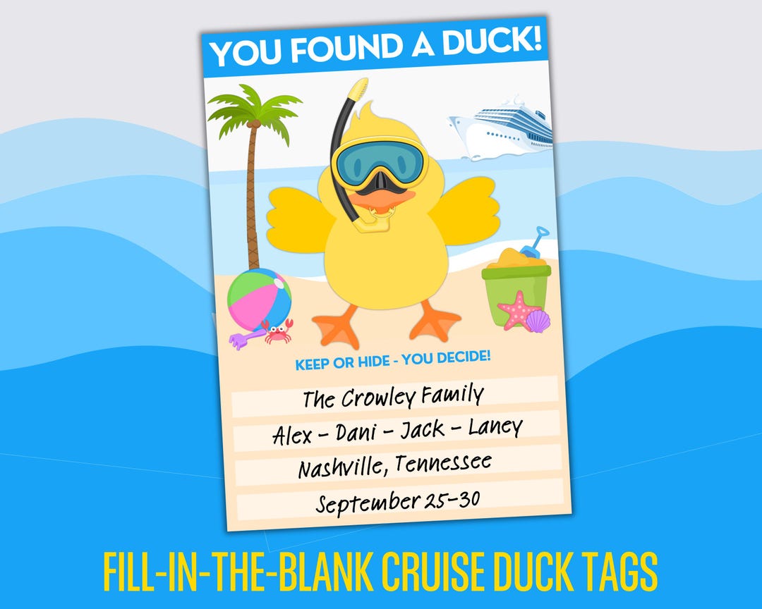 Cruising Ducks Gift Tags, Cruise Essentials Cruise Duck Tags, You Found ...