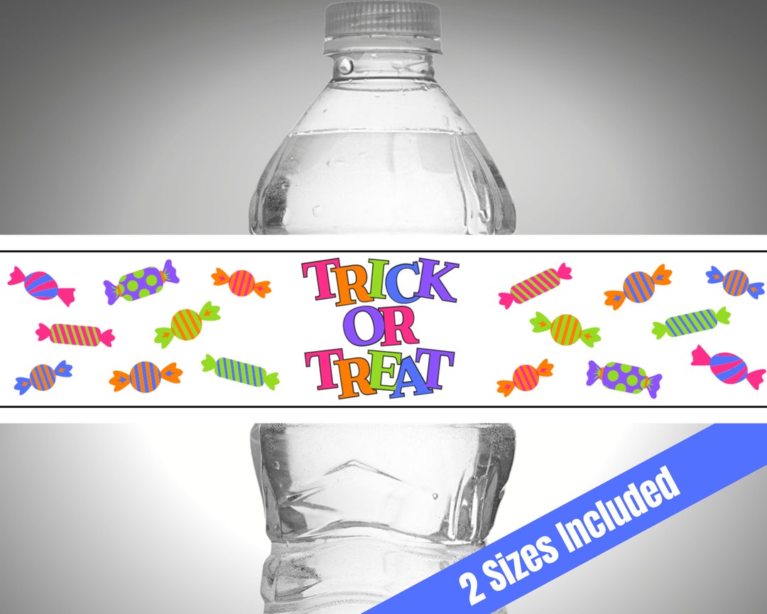 Halloween Water Bottle Wrapper Labels, Trick or Treat Party Printable ...