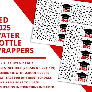 Graduation Water Bottle Wrappers, Graduation Class of 2025 Grad Party ...