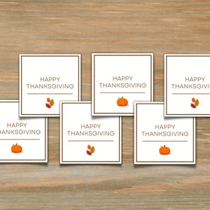 Minimalist Happy Thanksgiving Gift Treat Tags, Treat Card Printable ...