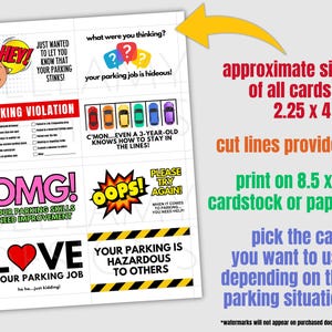 Bad Parking Cards, Leave Behind Windshield Notes, Bad Driver Novelty ...
