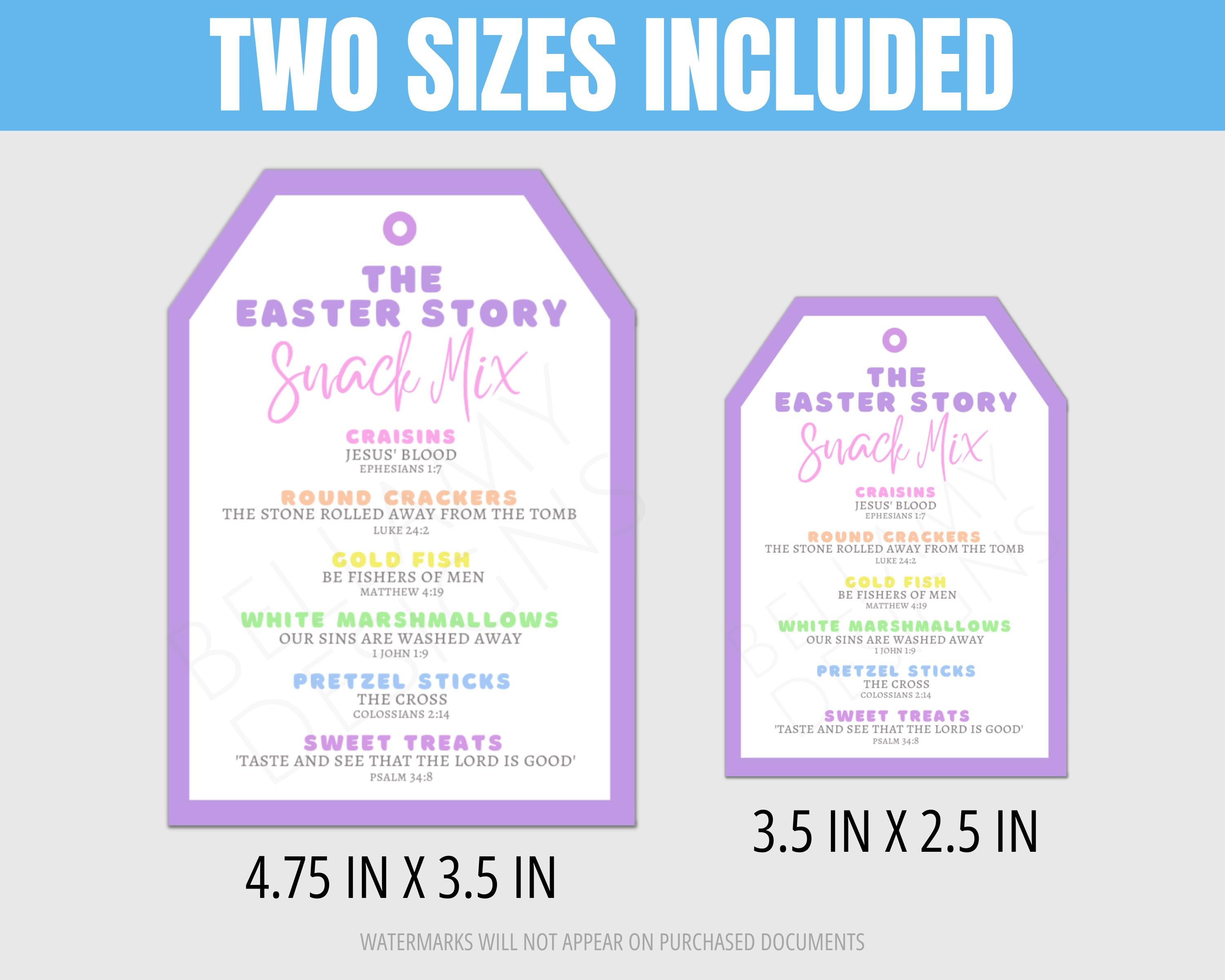 Religious Easter Story Snack Mix Printable Gift Tags, Easter Basket ...
