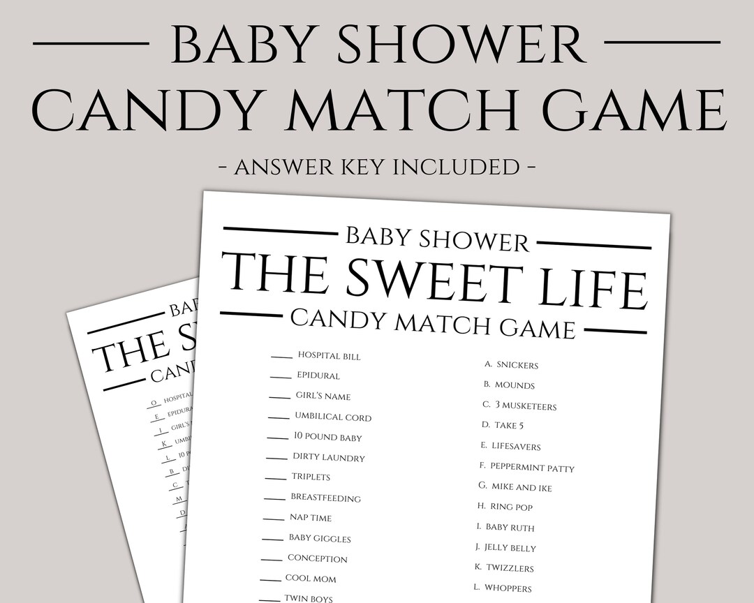 Baby Shower Candy Match Game Baby Sprinkle and Couples Baby - Etsy