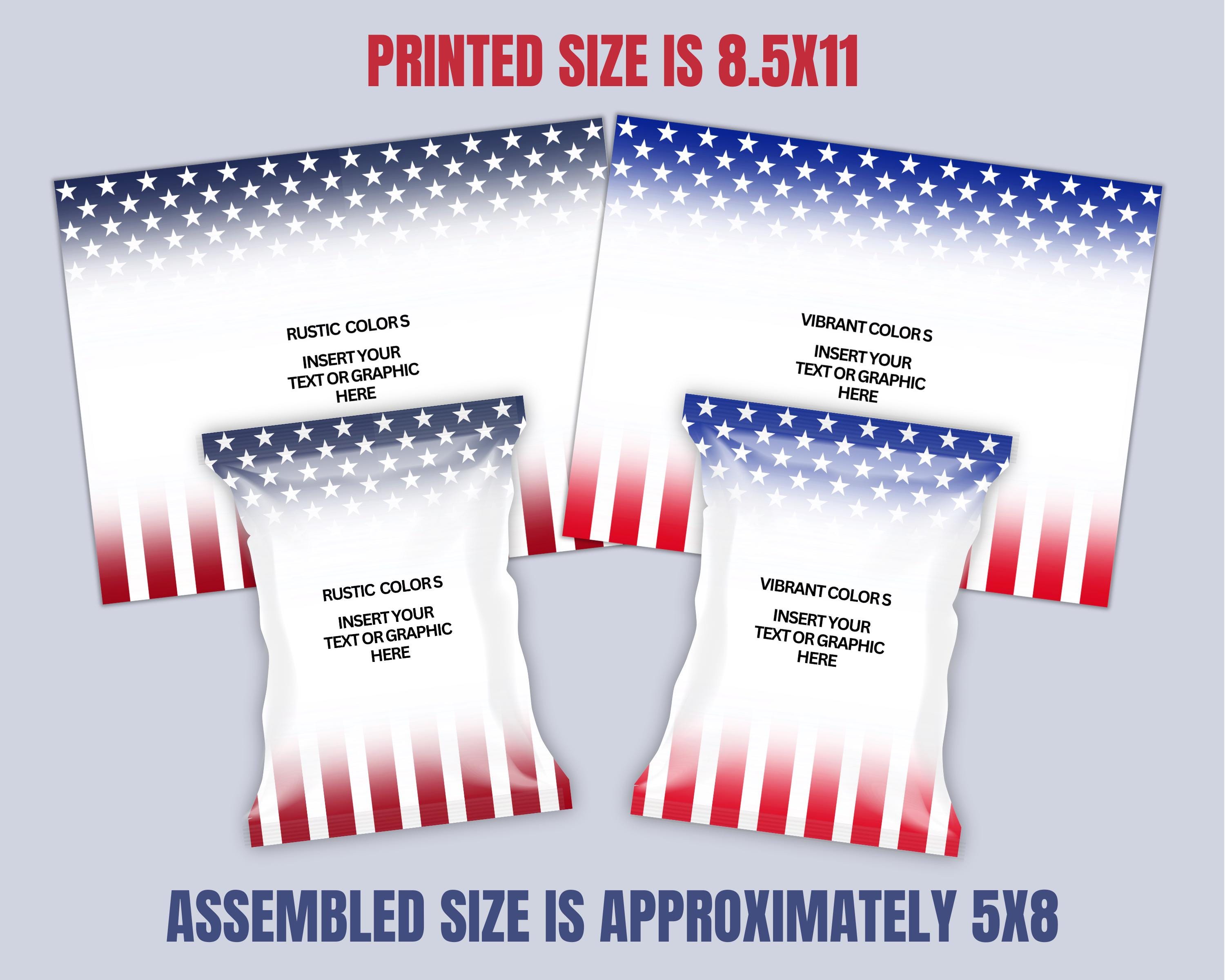 Patriotic American Flag Chip Bag, USA Red White and Blue, Republican ...