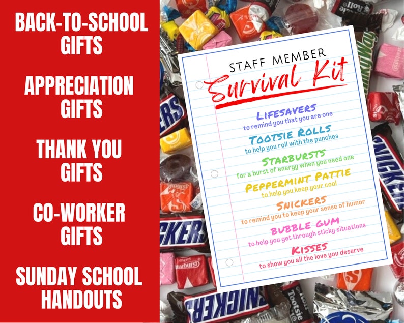Staff Member Survival Kit Gift Tags Staff Appreciation and - Etsy