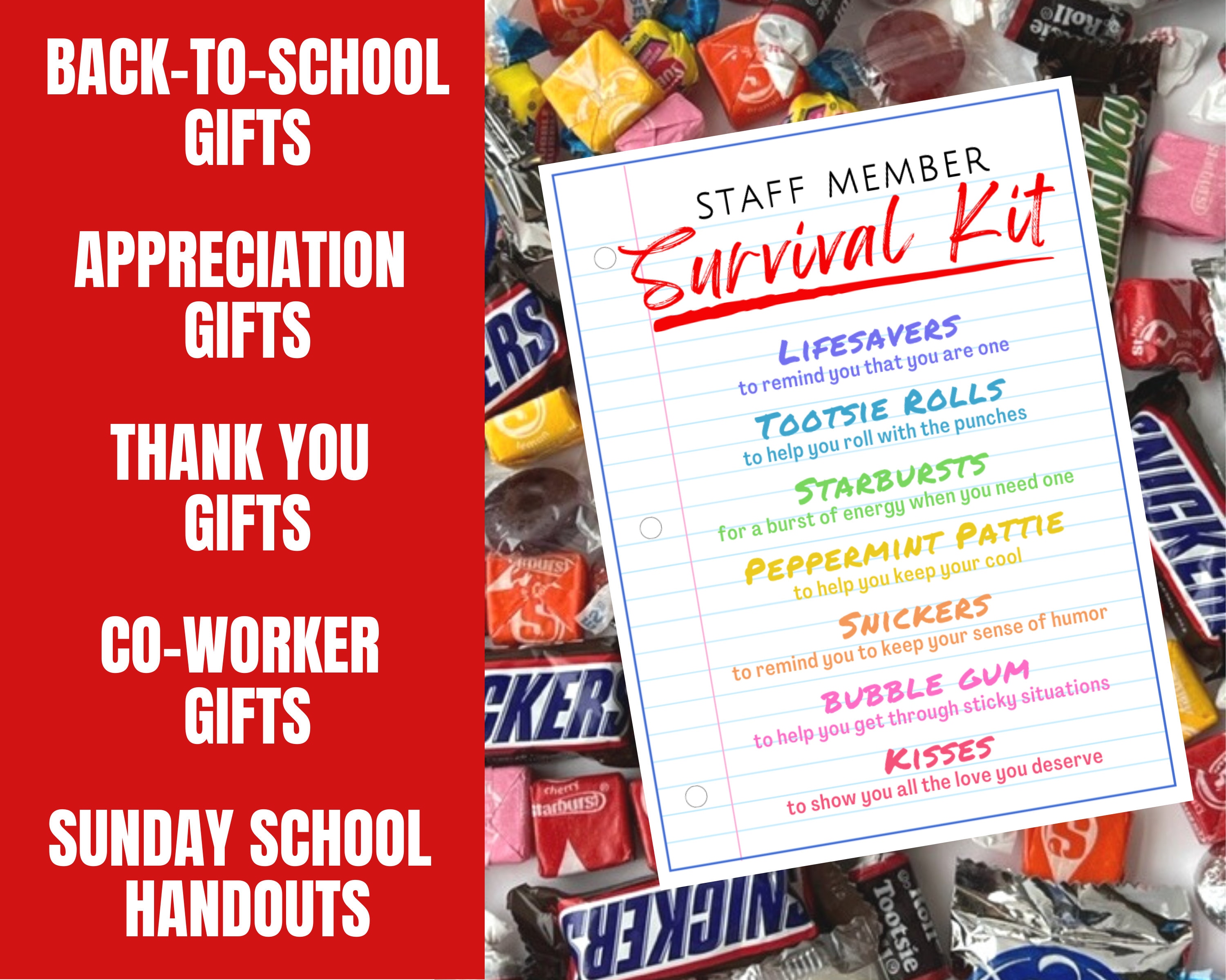 Staff Member Survival Kit Gift Tags Staff Appreciation and - Etsy Australia