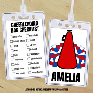 Editable Cheerleading Bag Tag Insert, Custom Cheer Equipment Gear ...