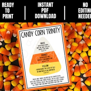 Candy Corn Trinity Tag, Christian Halloween Treat Tags, Treat Bag Tag ...