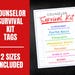 Counselor Gift Tags, School Counselor Back to School Survival Kit ...