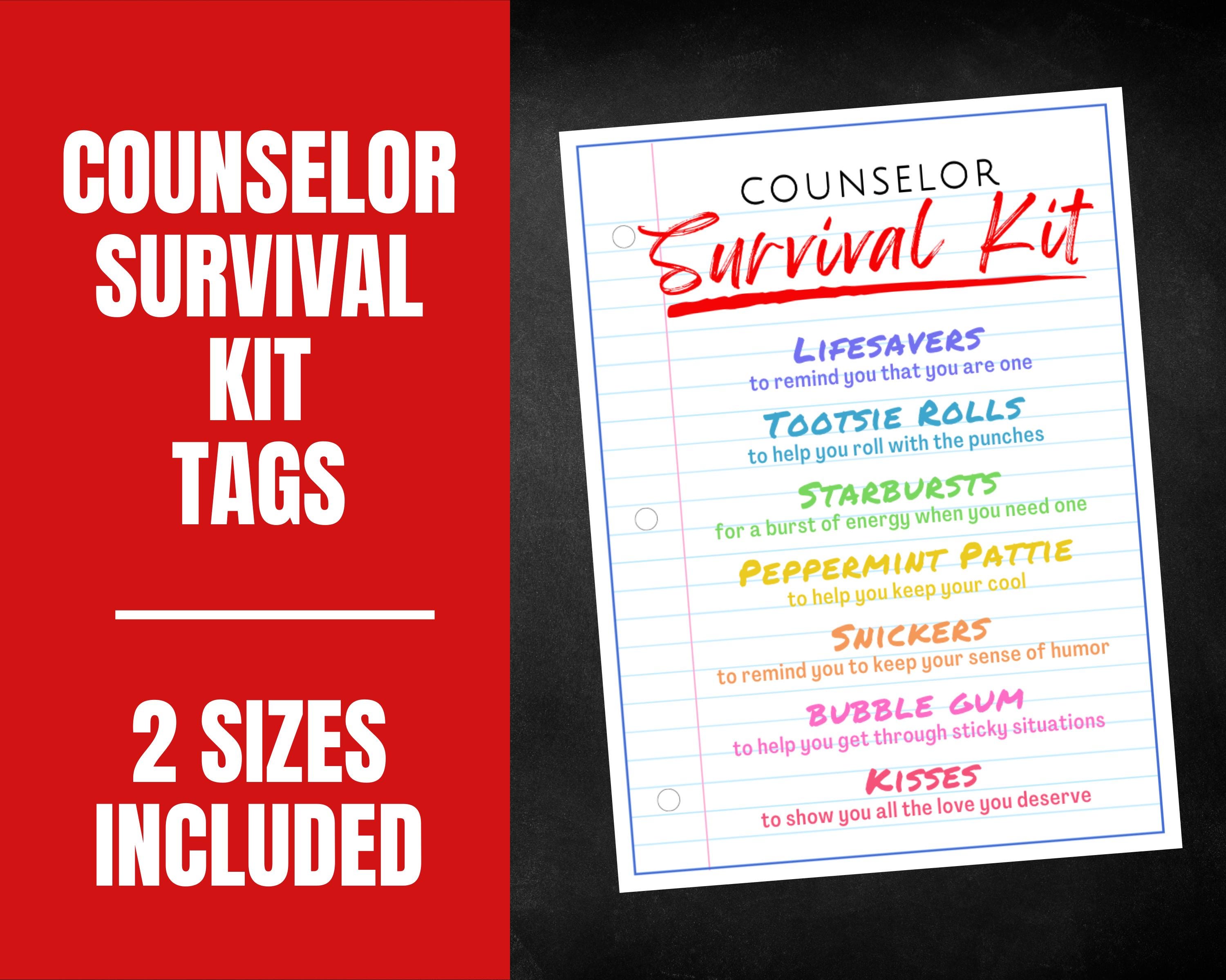 Counselor Gift Tags, School Counselor Back to School Survival Kit ...