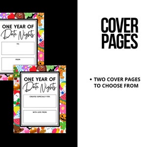 One Year of Date Nights, Gift of Time Printable, 12 Months of Couples ...