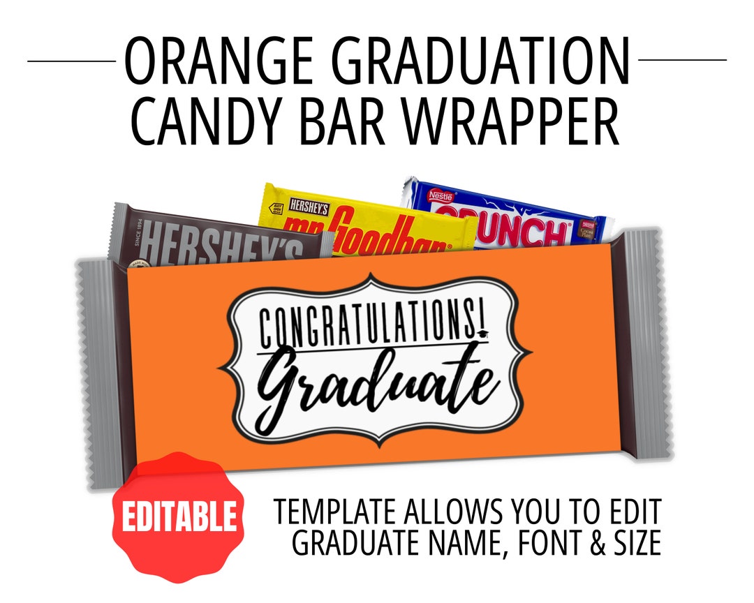 Editable Graduation Candy Bar Wrapper, Commencement 2023 Grad Party ...
