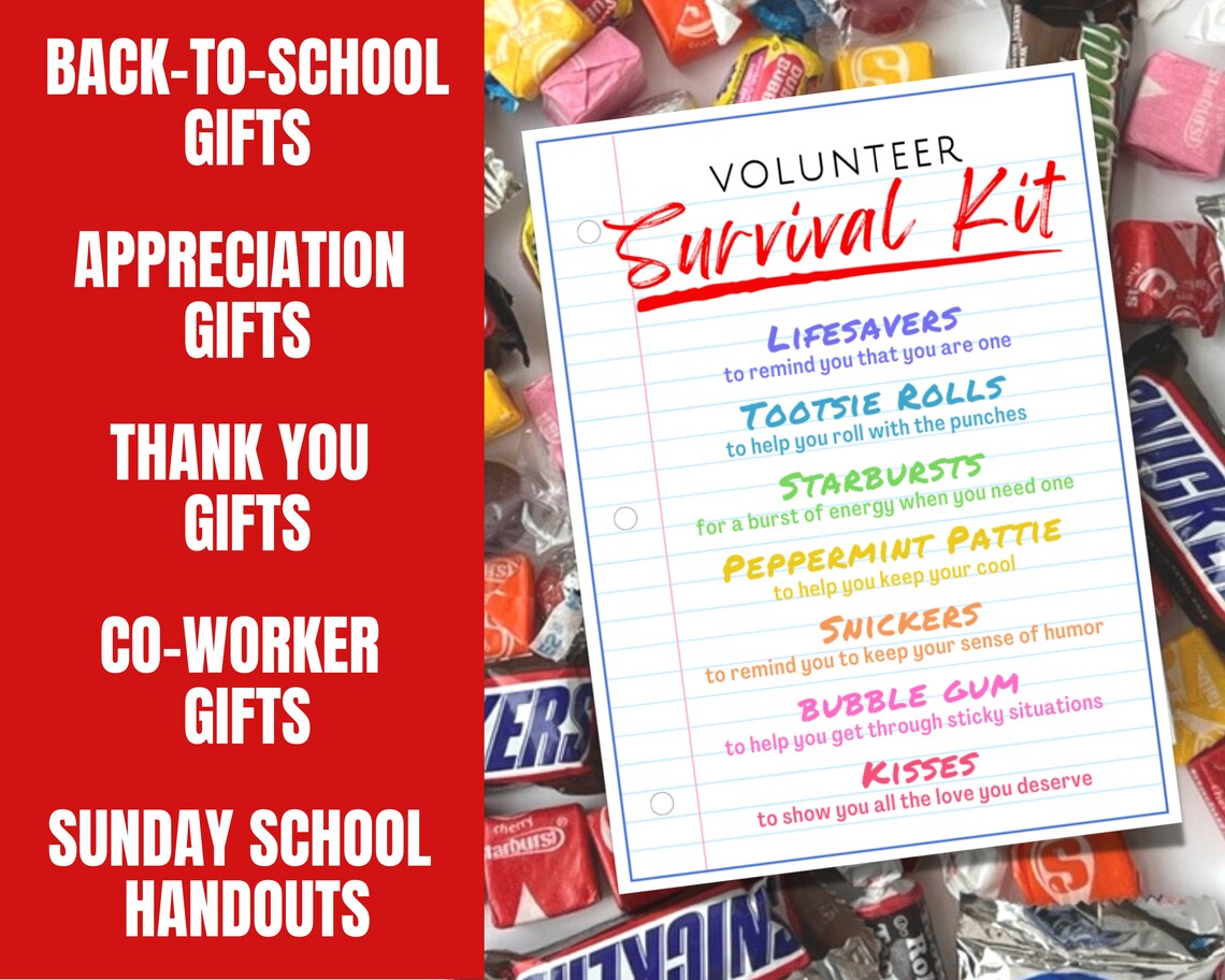 Volunteer Survival Kit Gift Tags Volunteer Appreciation and - Etsy