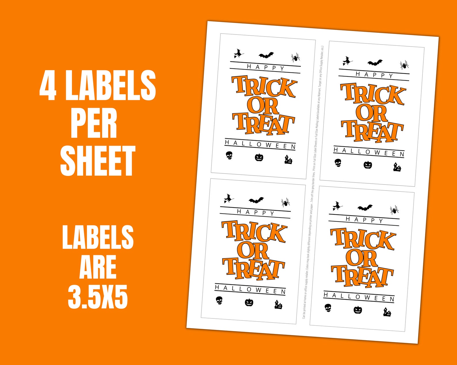 Halloween Juice Pouch Labels Wrappers Trick or Treat Party - Etsy