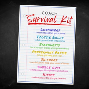Coach Survival Kit Gift Tags, Coach Appreciation Game Day Treat Tags ...