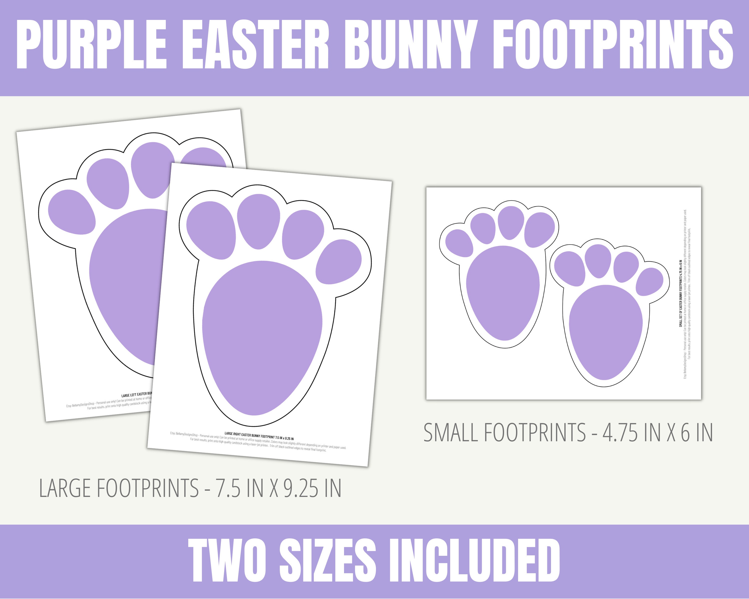 Printable Bunny Footprints Easter Bunny Footprint Activity - Etsy