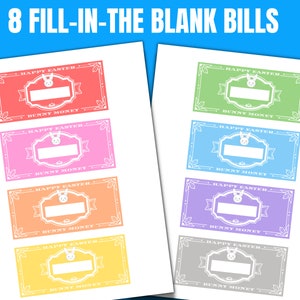 Easter Bunny Money, Bunny Bucks Printable Cards, Easter Coupon Basket ...