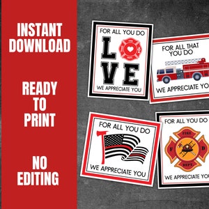 Firefighter Gift Tag Fireman Appreciation First Responder Essential ...