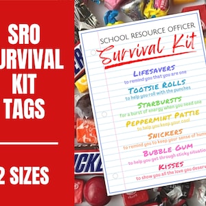 SRO School Resource Officer Survival Kit Gift Tag, SRO Appreciation ...