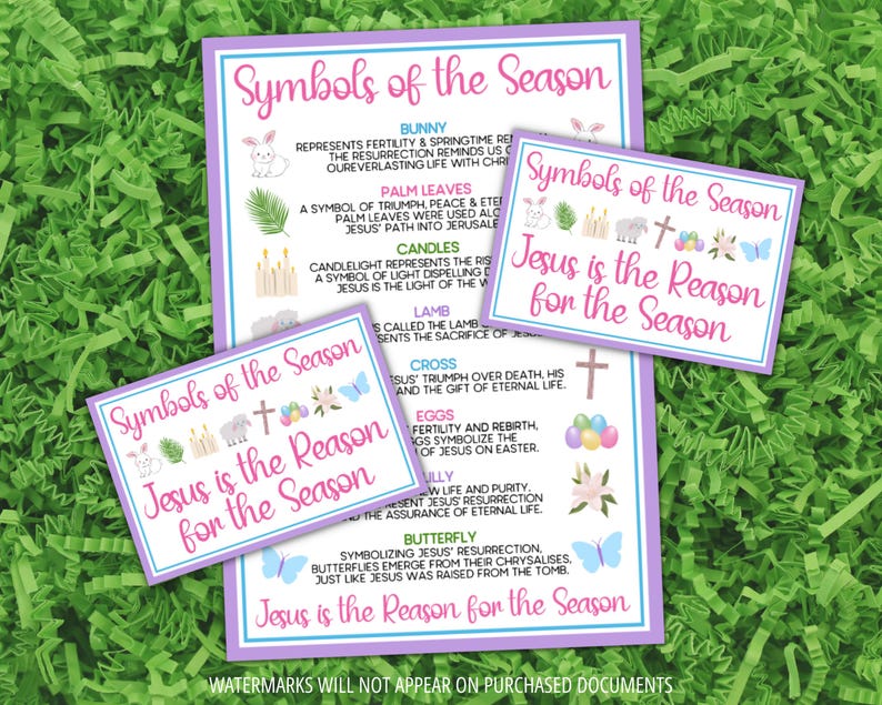 Easter Symbols & Christian Activity Sheet Printable, He is Risen Jesus ...