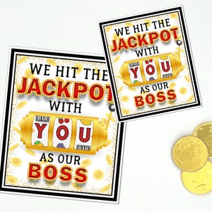 Hit the Jackpot Boss Appreciation Gift Tags, Jackpot Lottery Tag ...