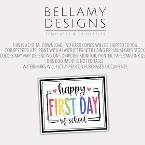 Happy First Day of School Tag, Back to School Party Gift, 1st Day of ...