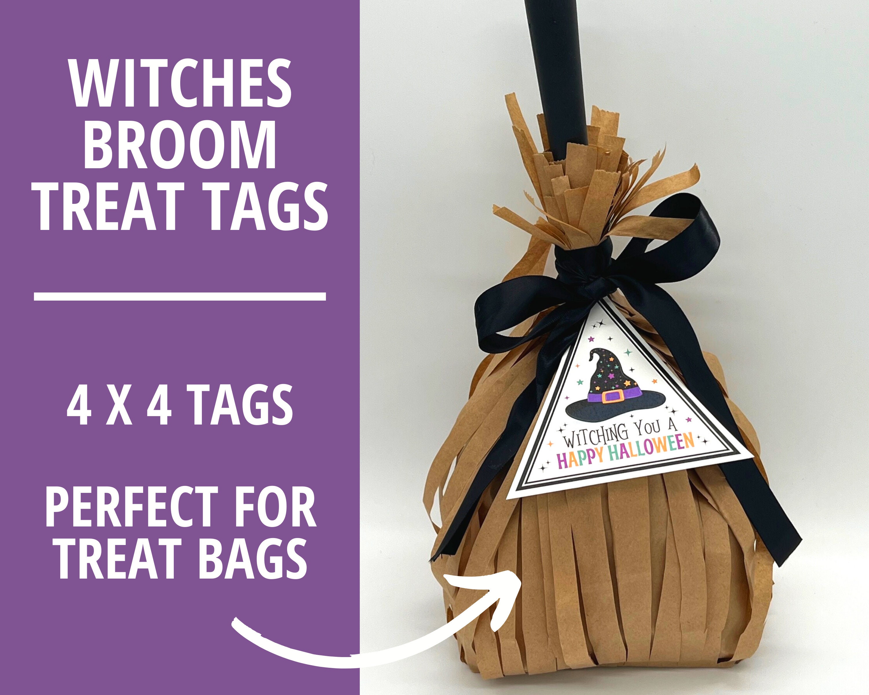 Witches Broom Treat Tags, Halloween Treat Tag for Treat Bags ...