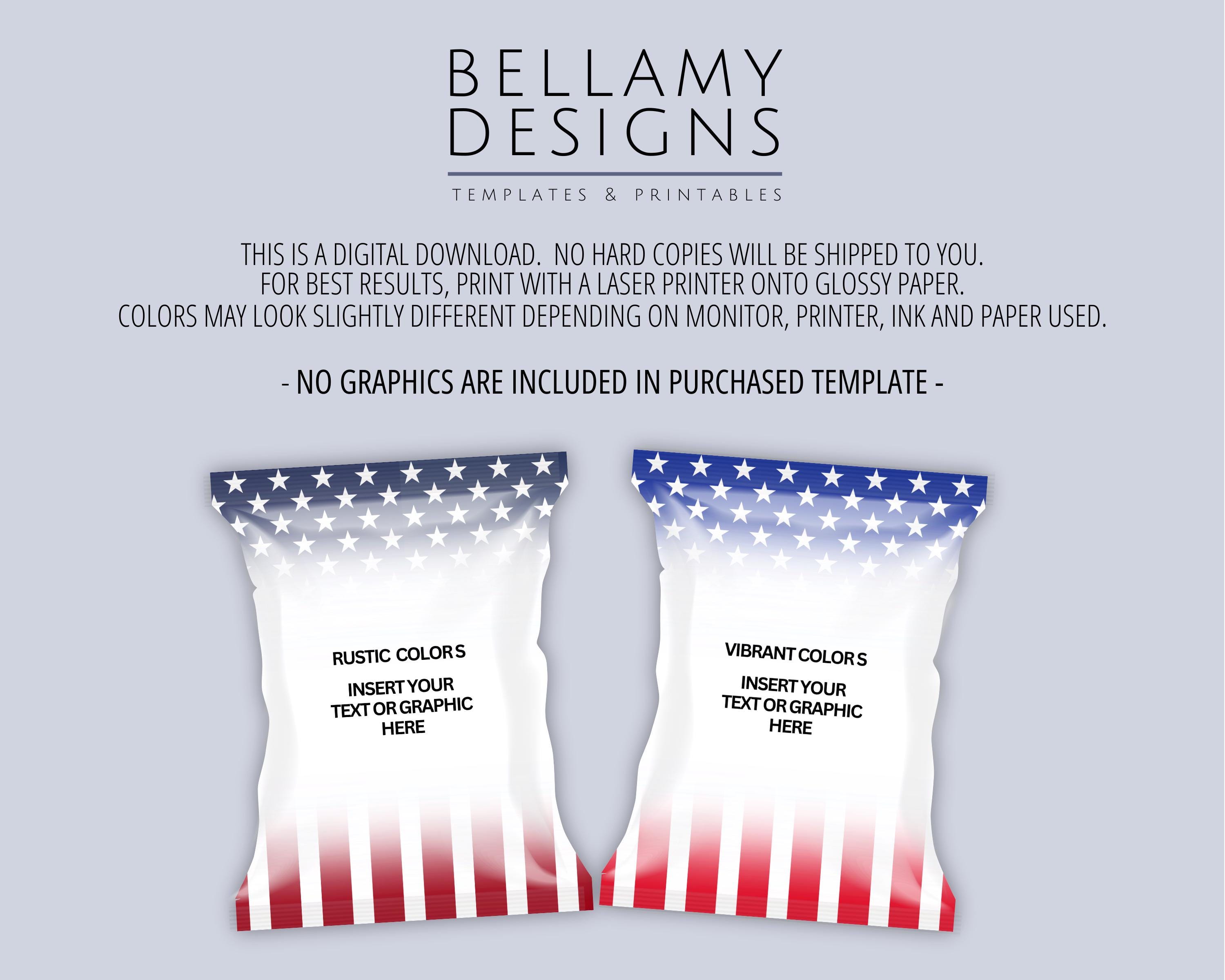 Patriotic American Flag Chip Bag, USA Red White and Blue, Republican ...