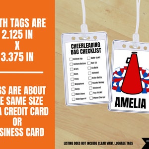 Editable Cheerleading Bag Tag Insert, Custom Cheer Equipment Gear ...
