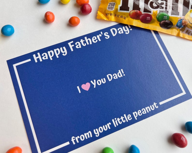 Mandm Fathers Day Treat Card Printable Blue Instant Etsy