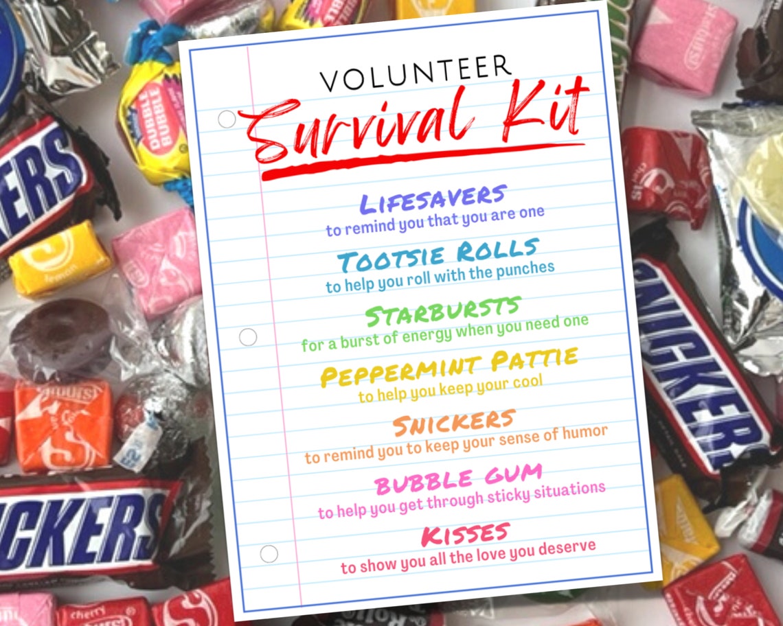 Volunteer Survival Kit Gift Tags Volunteer Appreciation and - Etsy