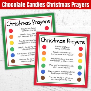 Christmas Prayers Chocolate Candies Game Card, Goodie Bag Tag for Party ...