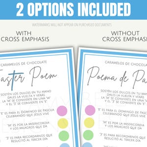 Easter Poem Spanish Version Candy Gift Tags Printable, Easter Basket ...