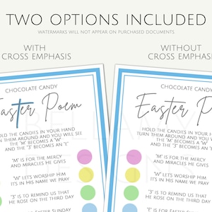 Easter Poem Chocolate Candy Gift Tags, Easter Basket Stuffer Treat Card ...