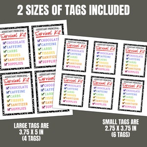 Assistant Principal Survival Kit Gift Tag, School Principal Day Thank ...