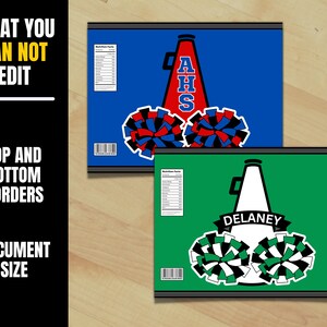 Cheerleading Chip & Treat Bag, Editable Cheerleader Ball Chip Bag ...