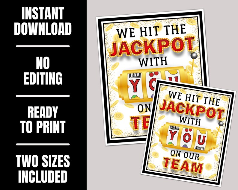 Hit the Jackpot Sports Team Gift Tags, Team Appreciation, Jackpot ...